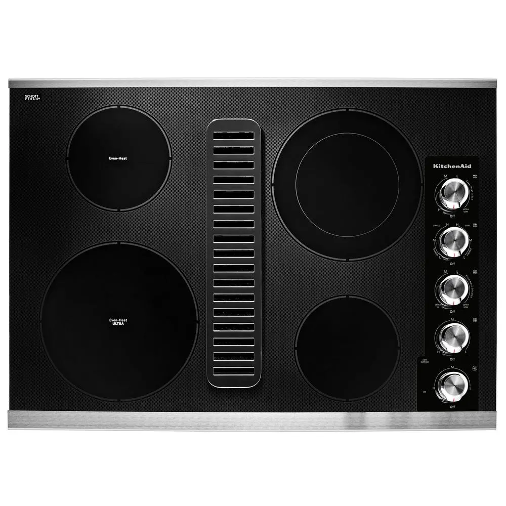 KitchenAid 30 Inch Electric Downdraft Cooktop with 4 Elements ...