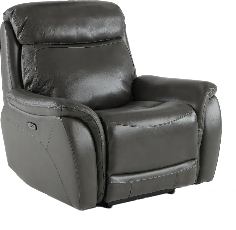 Happy-Happy Gray Leather-Match Power Recliner | RC Willey
