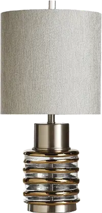 27 Inch Silver, Bronze and Glass Transitional Table Lamp | RC Willey