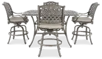 Macan 5 Piece Gray and Beige Counter Height Patio Dining Set | RC Willey