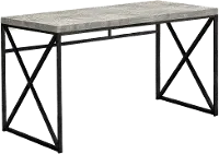 Gray Wood Top Computer Desk with Black Metal | RC Willey