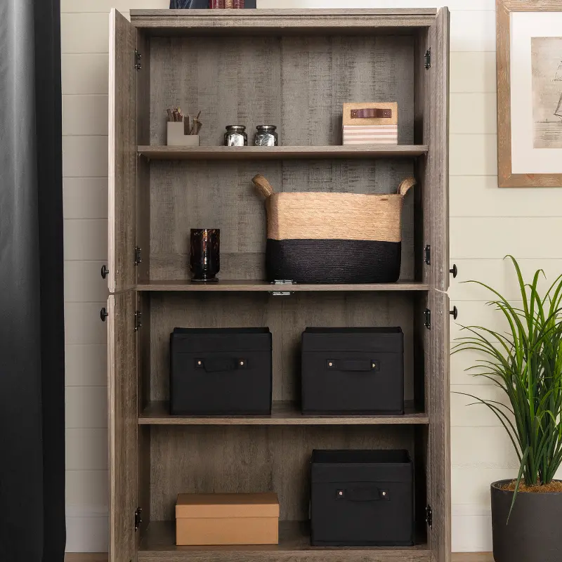 Weathered Oak 4-Door Storage Cabinet - Morgan | RC Willey