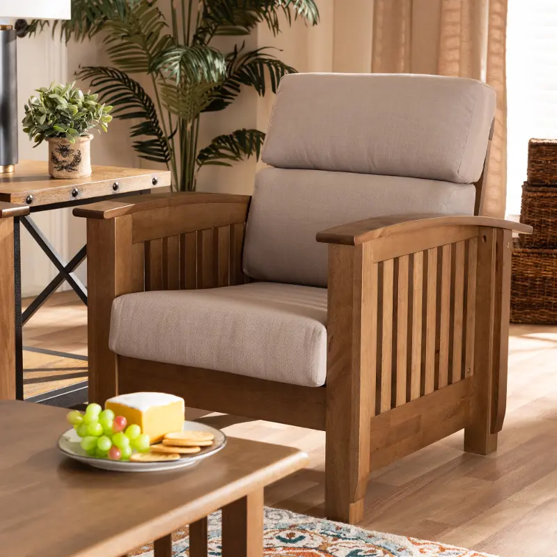 Classic Mission Taupe and Walnut Chair - Laurisa | RC Willey