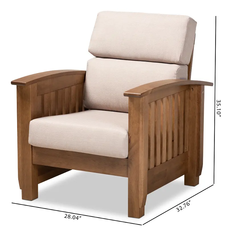 Classic Mission Taupe and Walnut Chair - Laurisa | RC Willey