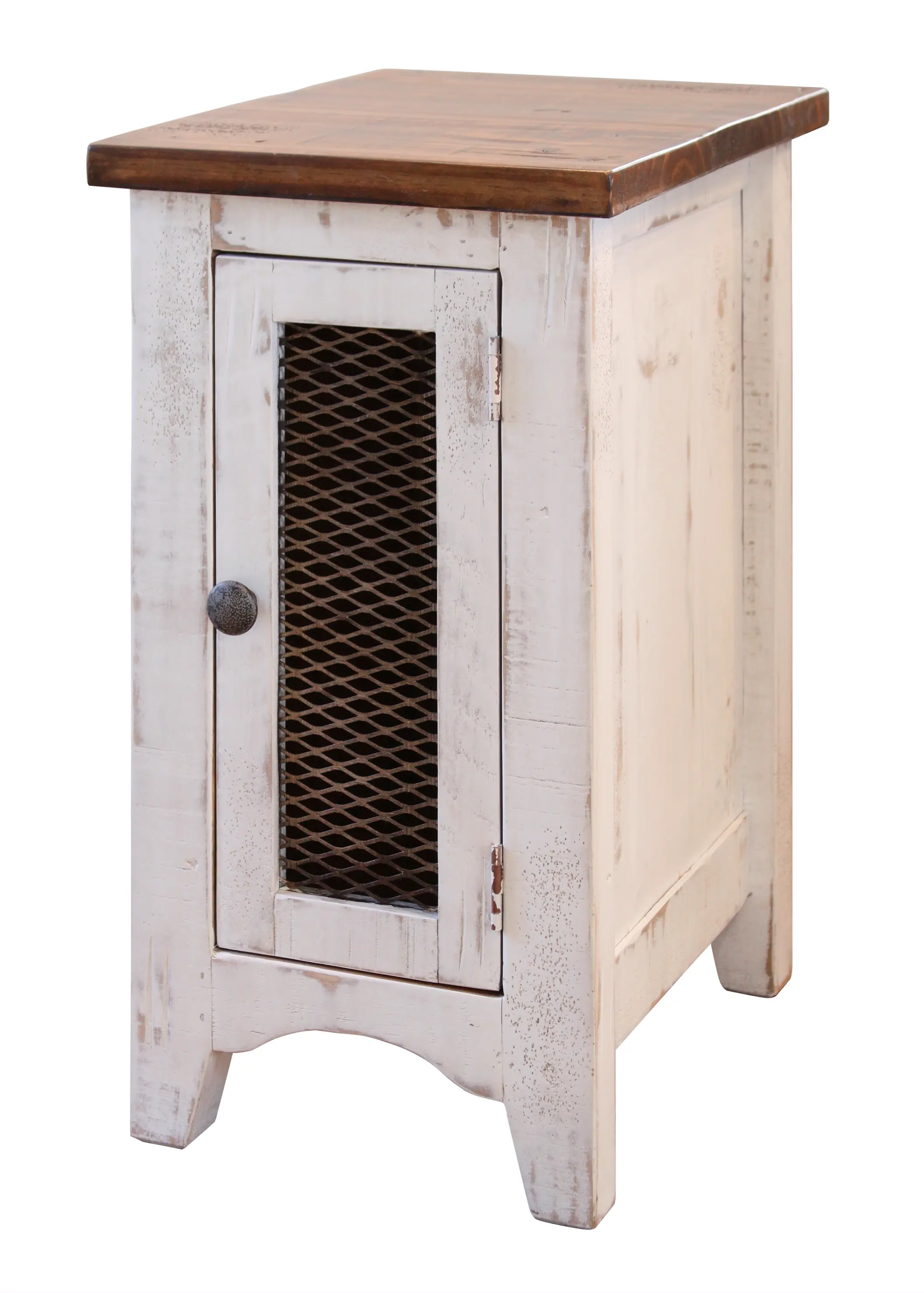 Pueblo Rustic White Side Table | RC Willey