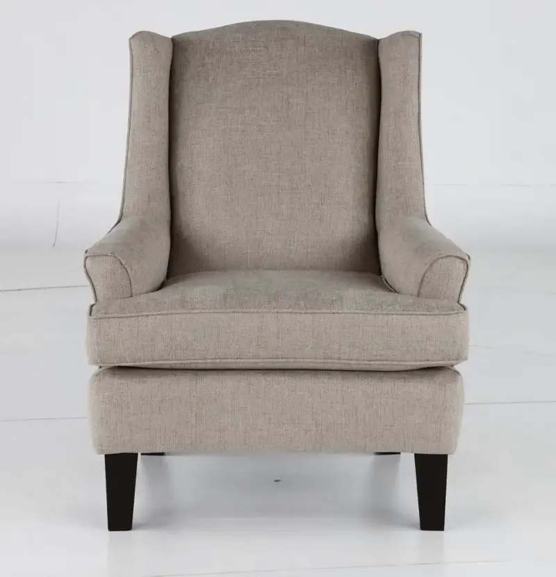 Andrea Classic Light Gray Upholstered Wingback Chair | RC Willey