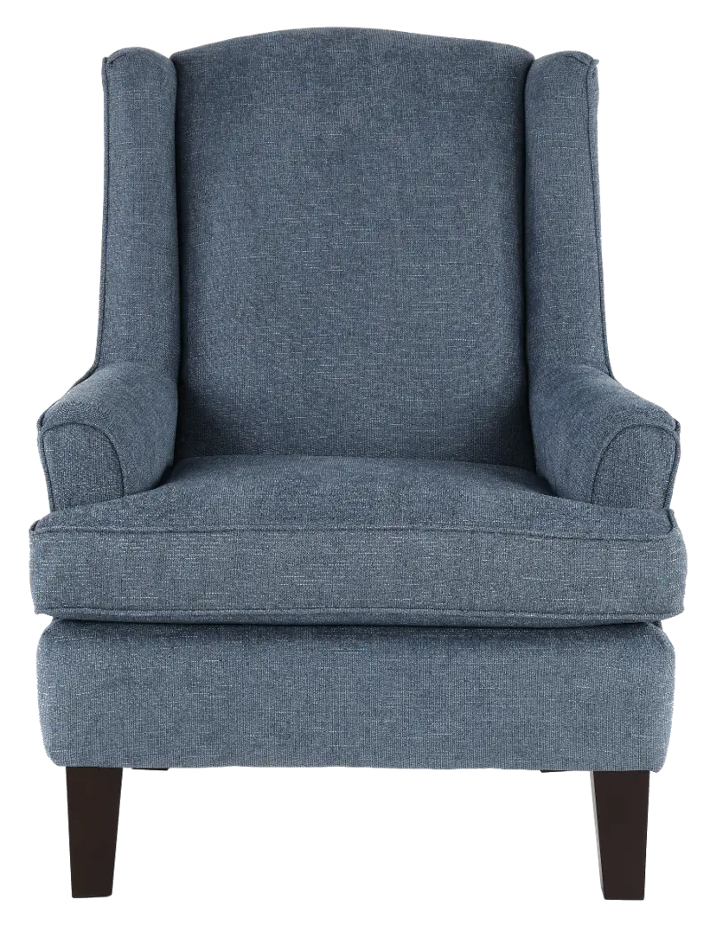 Andrea Classic Atlantic Blue Upholstered Wingback Chair | RC Willey