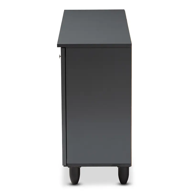 Modern Dark Gray 3 Door Entryway Shoe Storage Wide Cabinet - Sheenagh ...