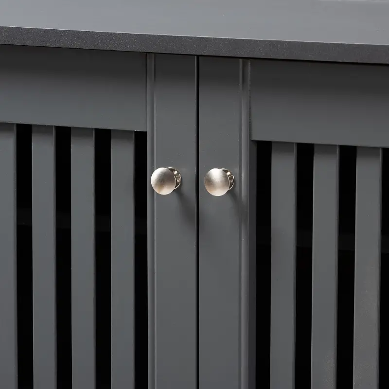 Modern Dark Gray 4 Door Entryway Shoe Storage Cabinet - Sheenagh | RC ...
