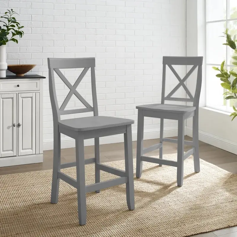 X-Back Gray Counter Bar Stool, Set of 2 | RC Willey