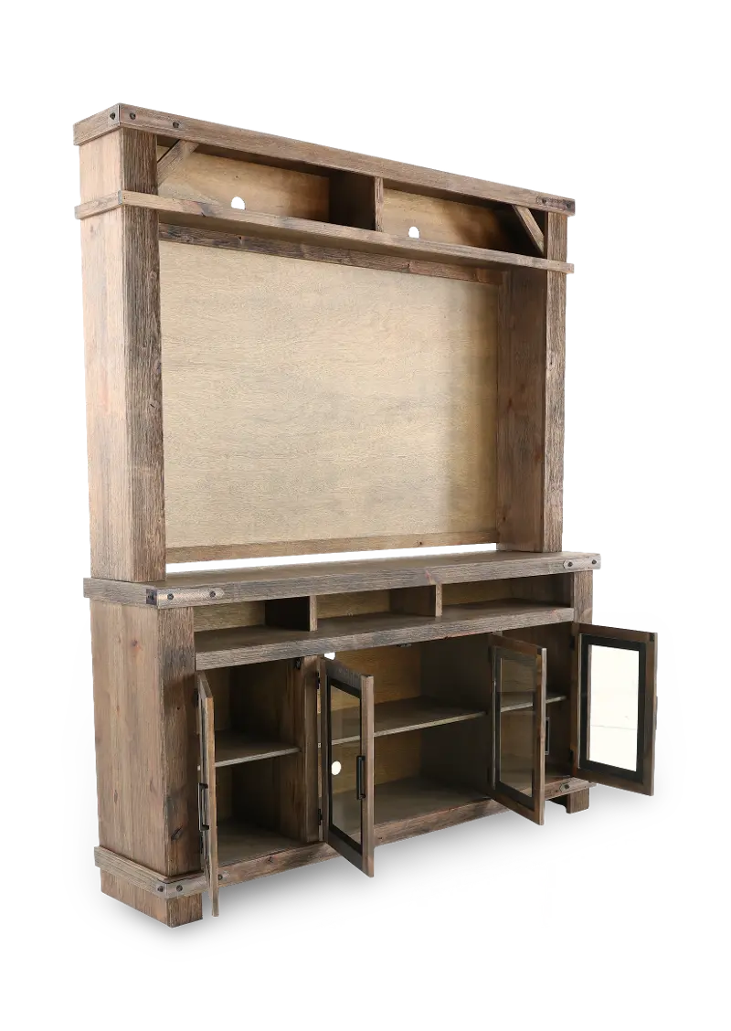Sawyer Medium Brown Farmhouse 78 Inch Entertainment Center | RC Willey