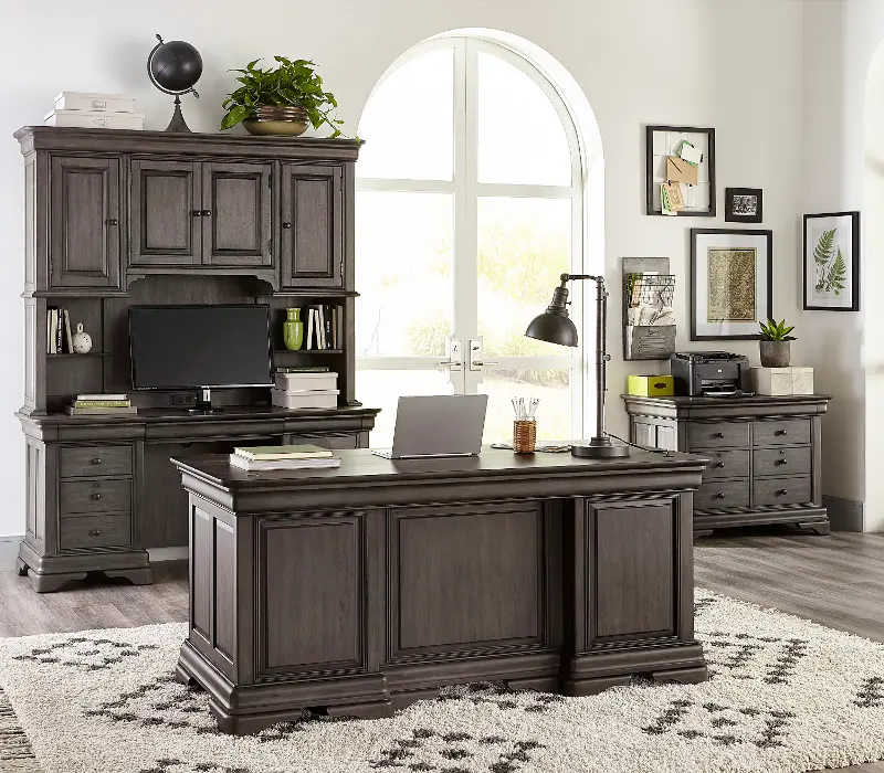 Sinclair Gray Executive Desk | RC Willey