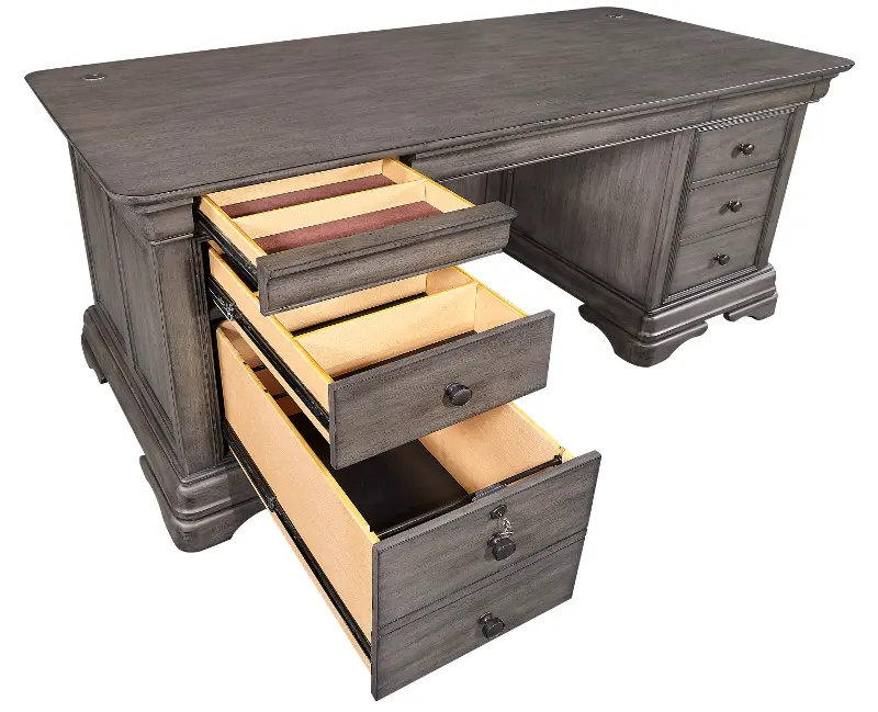 Sinclair Gray Executive Desk | RC Willey