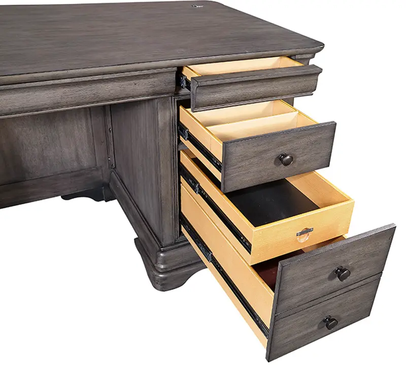 Sinclair Gray Executive Desk | RC Willey