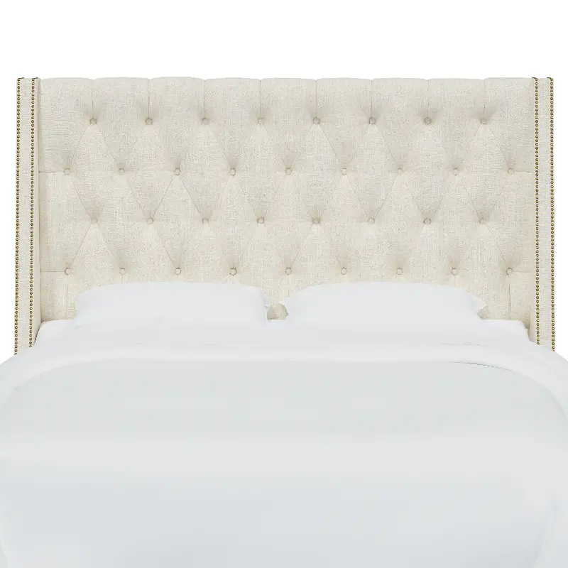 Riley Cream Tufted Wingback Queen Headboard - Skyline Furniture | RC Willey