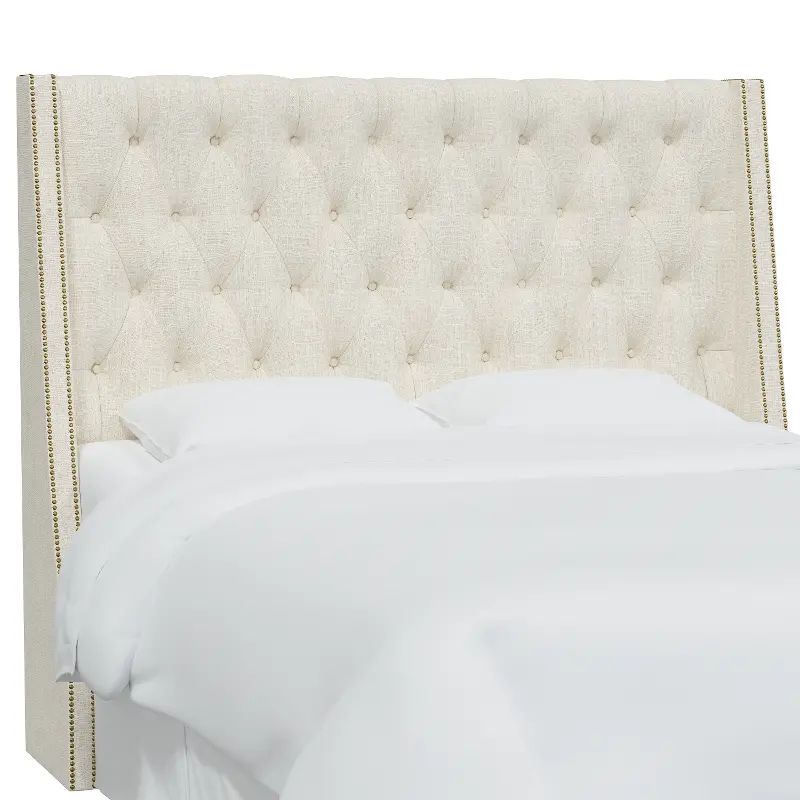 Riley Cream Tufted Wingback Queen Headboard - Skyline Furniture | RC Willey