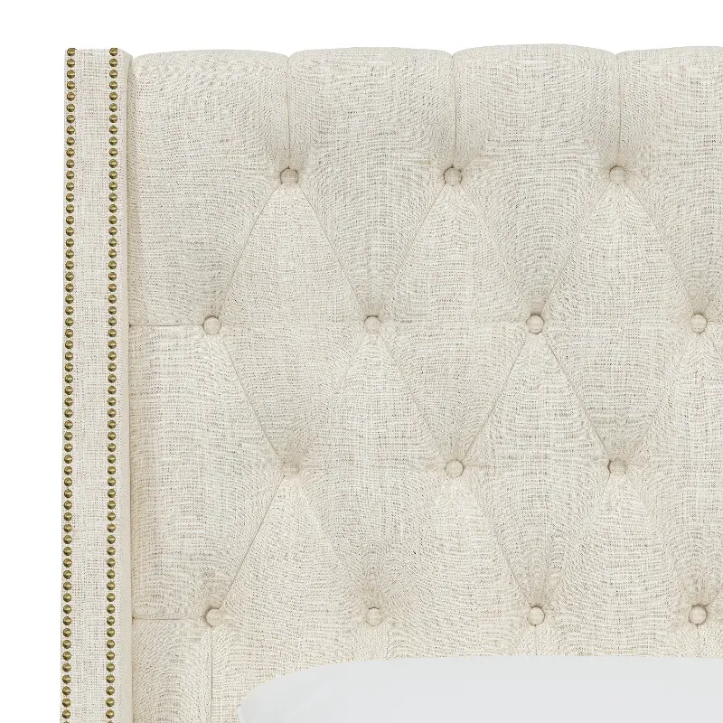 Riley Cream Tufted Wingback Queen Headboard - Skyline Furniture | RC Willey