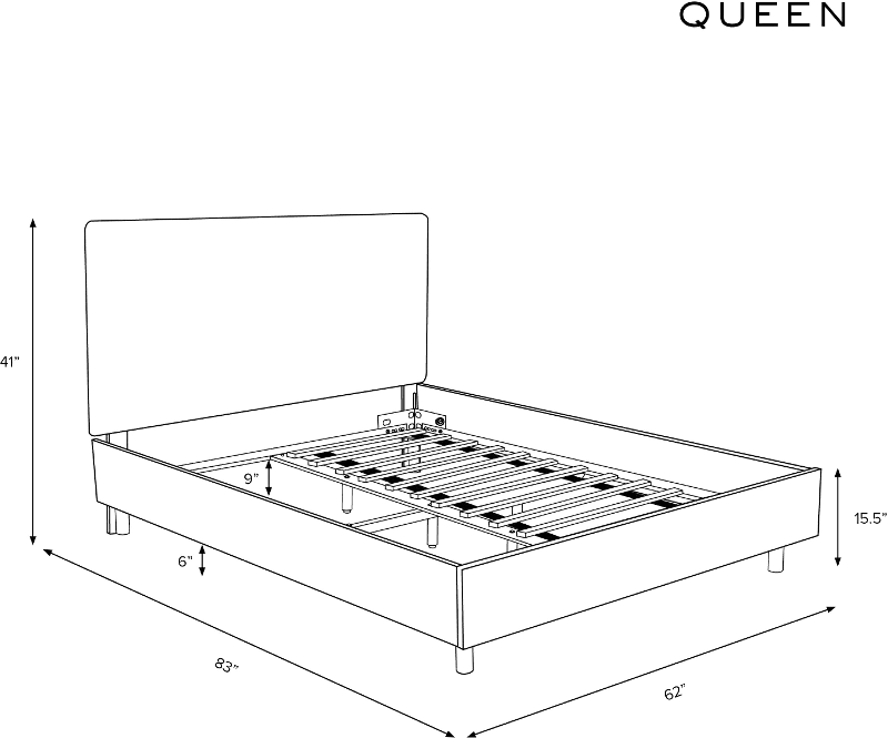 Brianna Navy Queen Platform Bed - Skyline Furniture | RC Willey