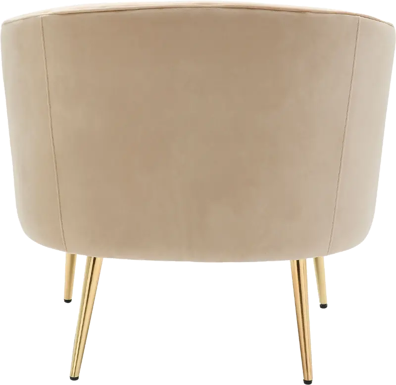 Tania Champagne Velvet Glam Accent Chair | RC Willey