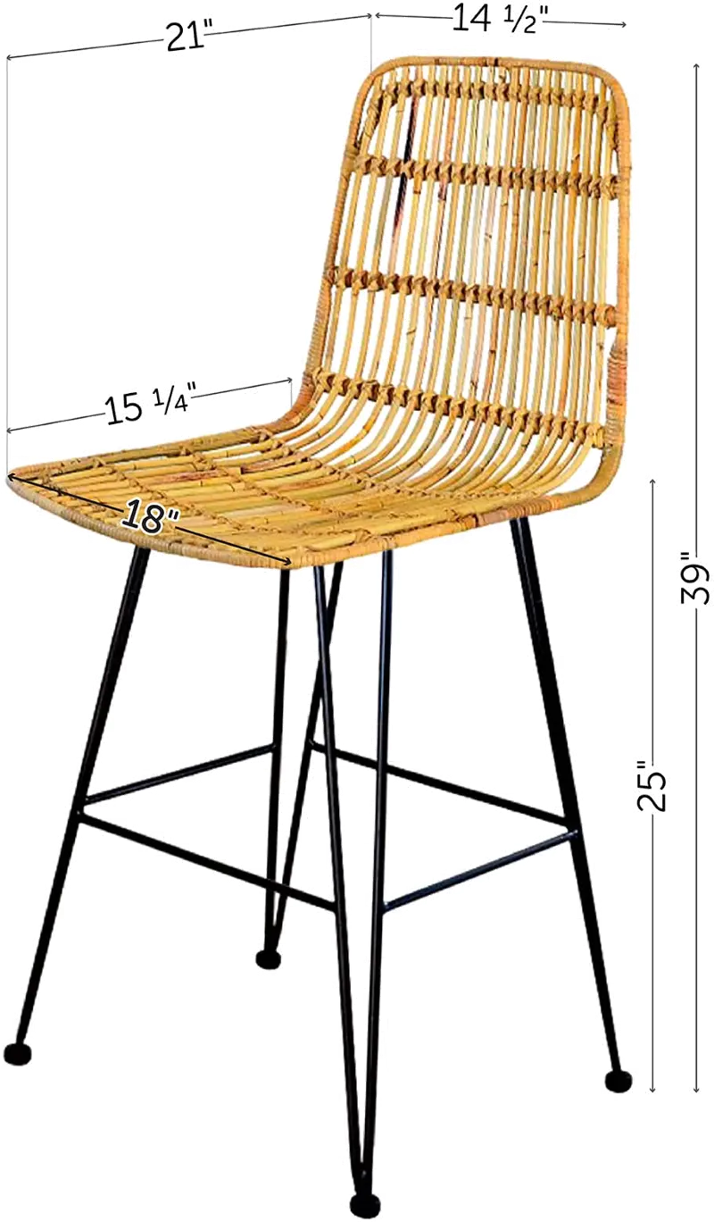 Balka Natural Rattan Counter Height Stool, Set of 2 - South Shore | RC ...