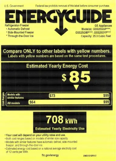 GE Side by Side Refrigerator GSS25GGPBB | RC Willey