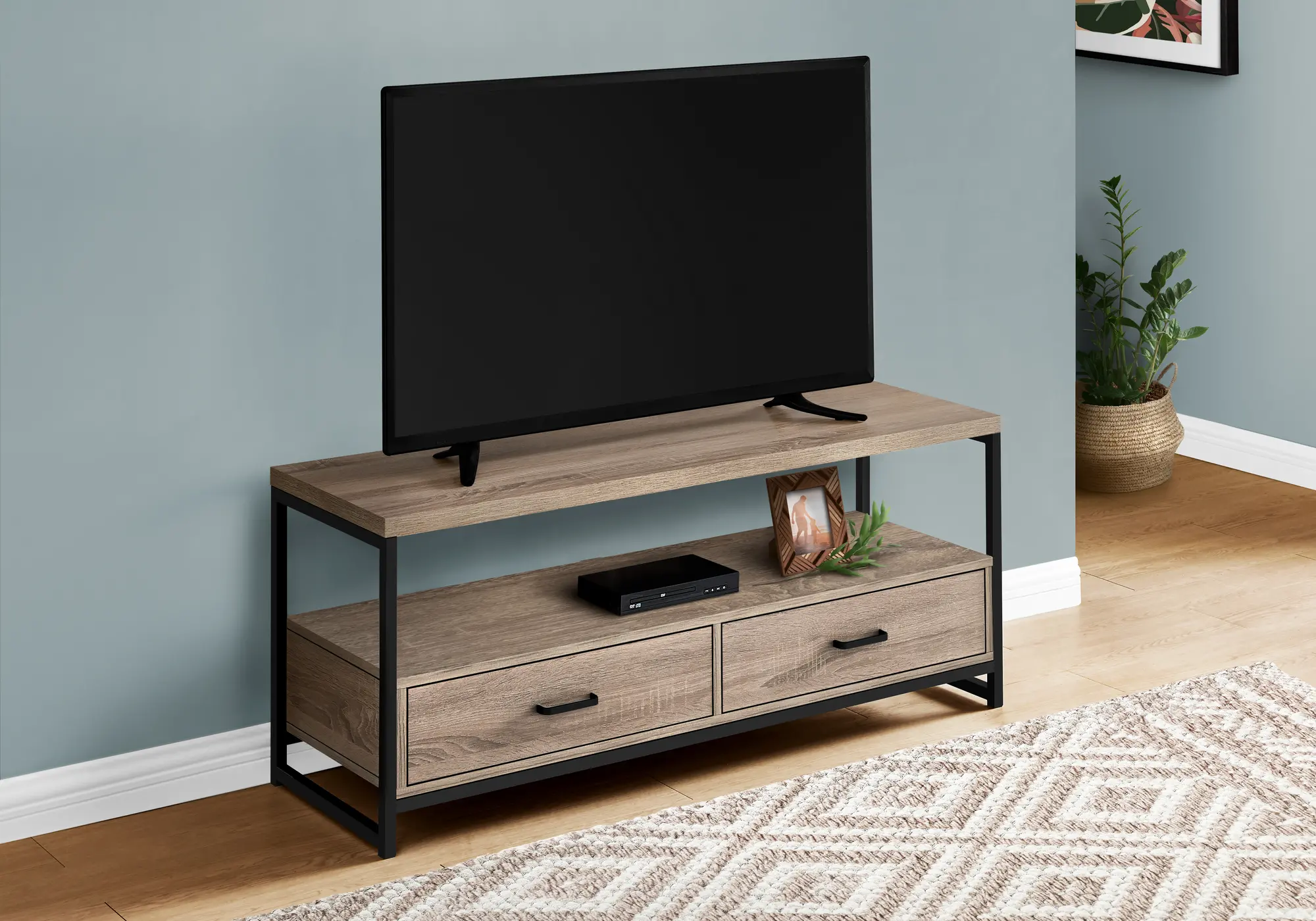 Contemporary 48" Black and Tan TV Stand | RC Willey