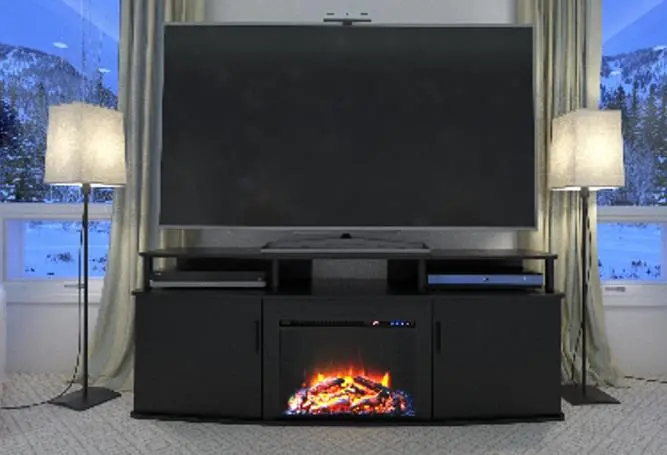 Carson Black Electric Fireplace TV Console | RC Willey
