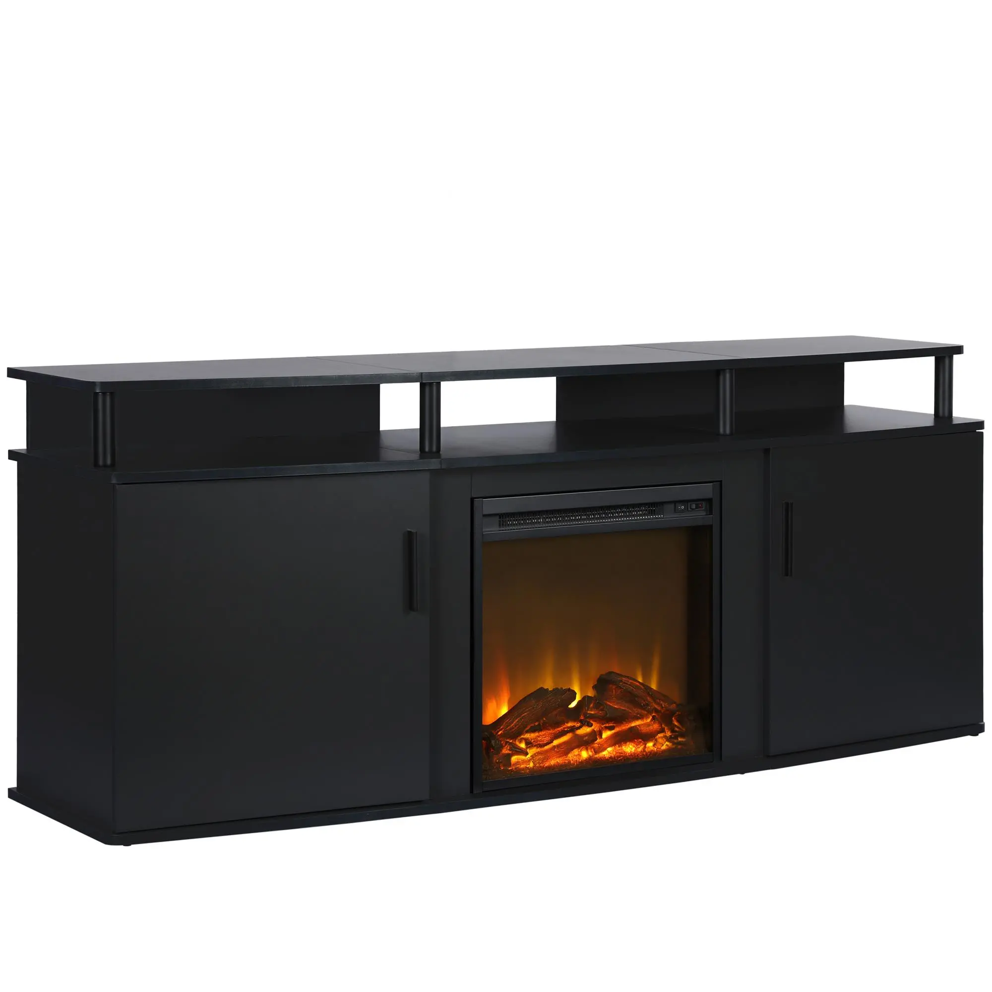 Carson Black Electric Fireplace TV Console | RC Willey