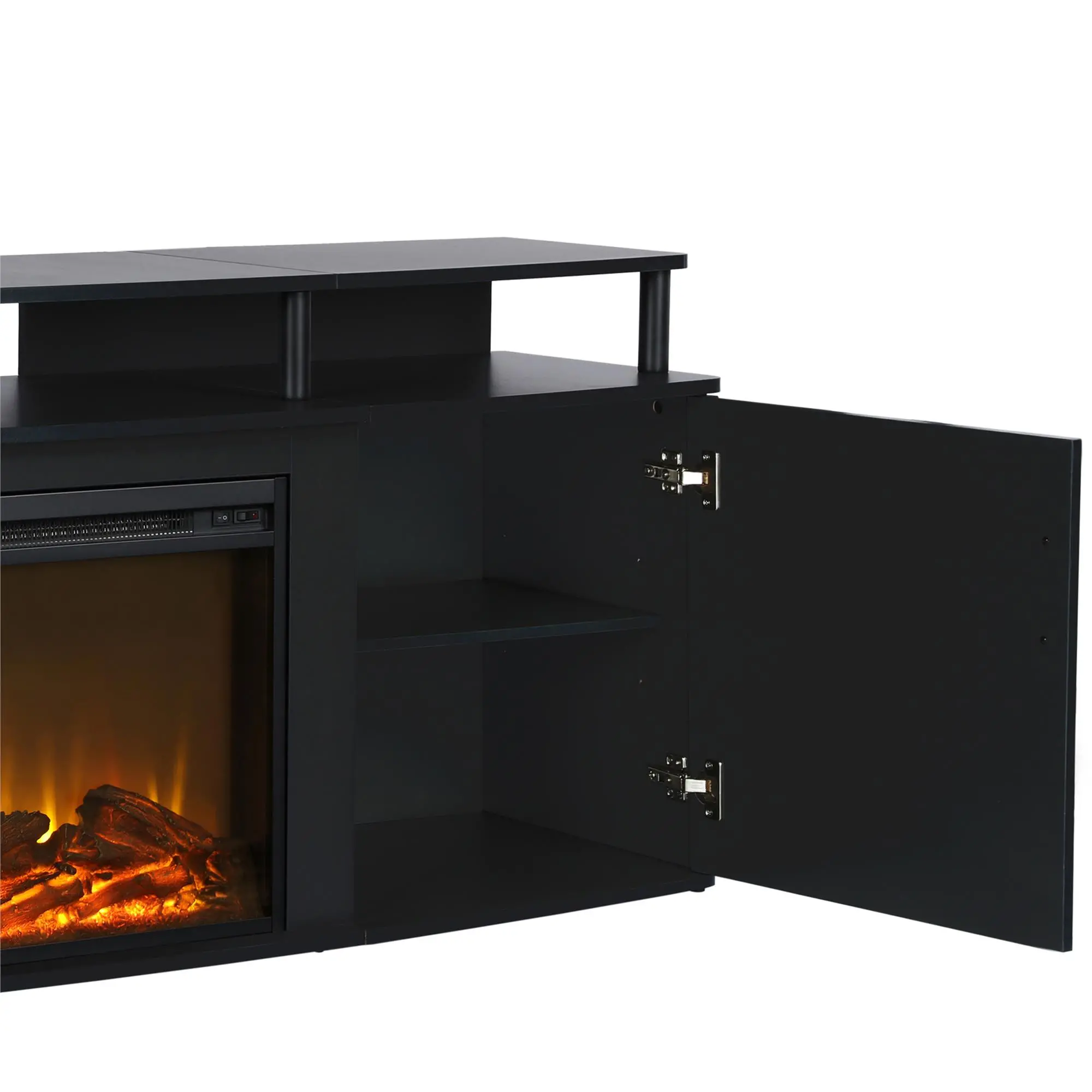 Carson Black Electric Fireplace TV Console | RC Willey