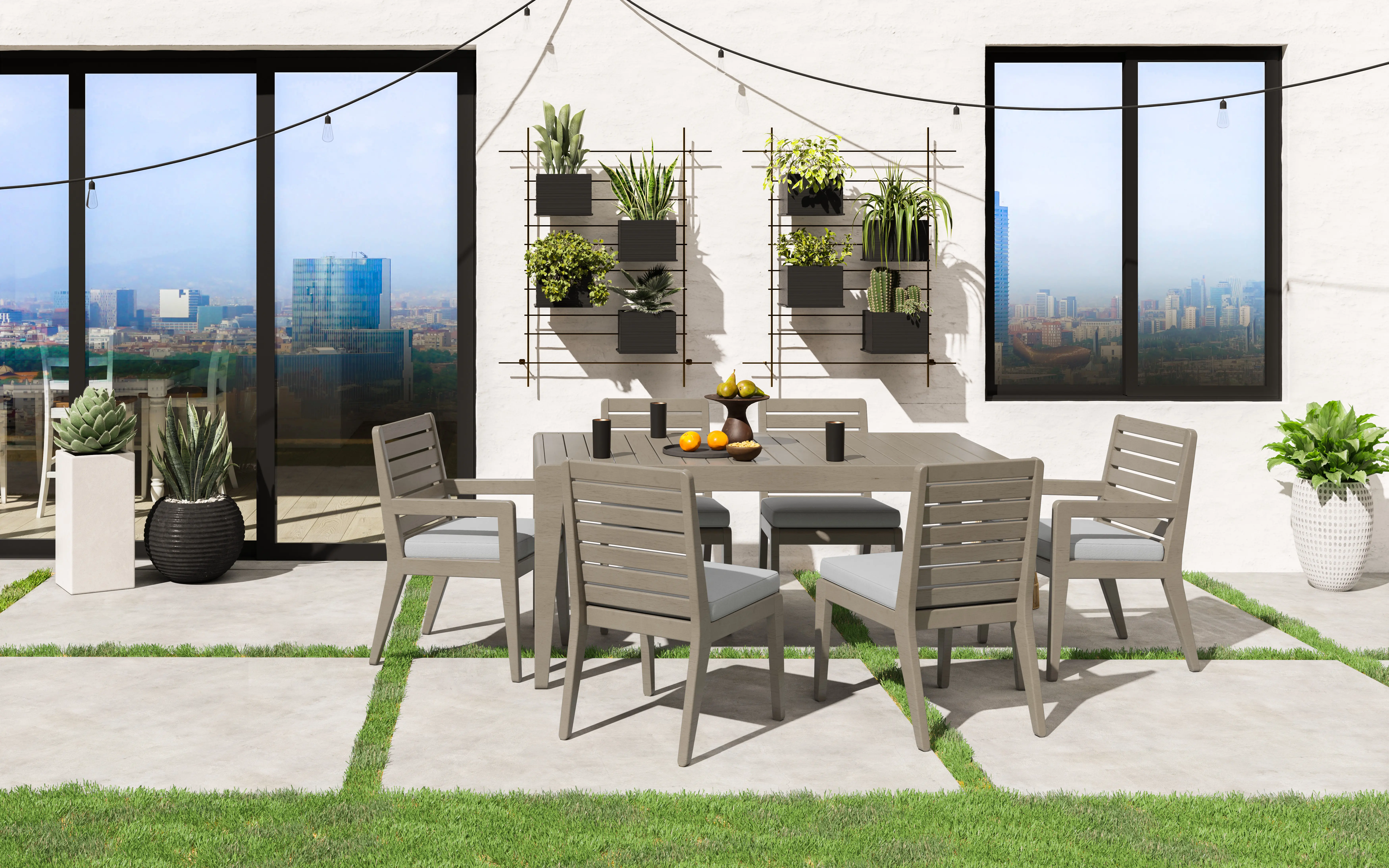 Sustain 7 Piece Brown Patio Dining Set | RC Willey