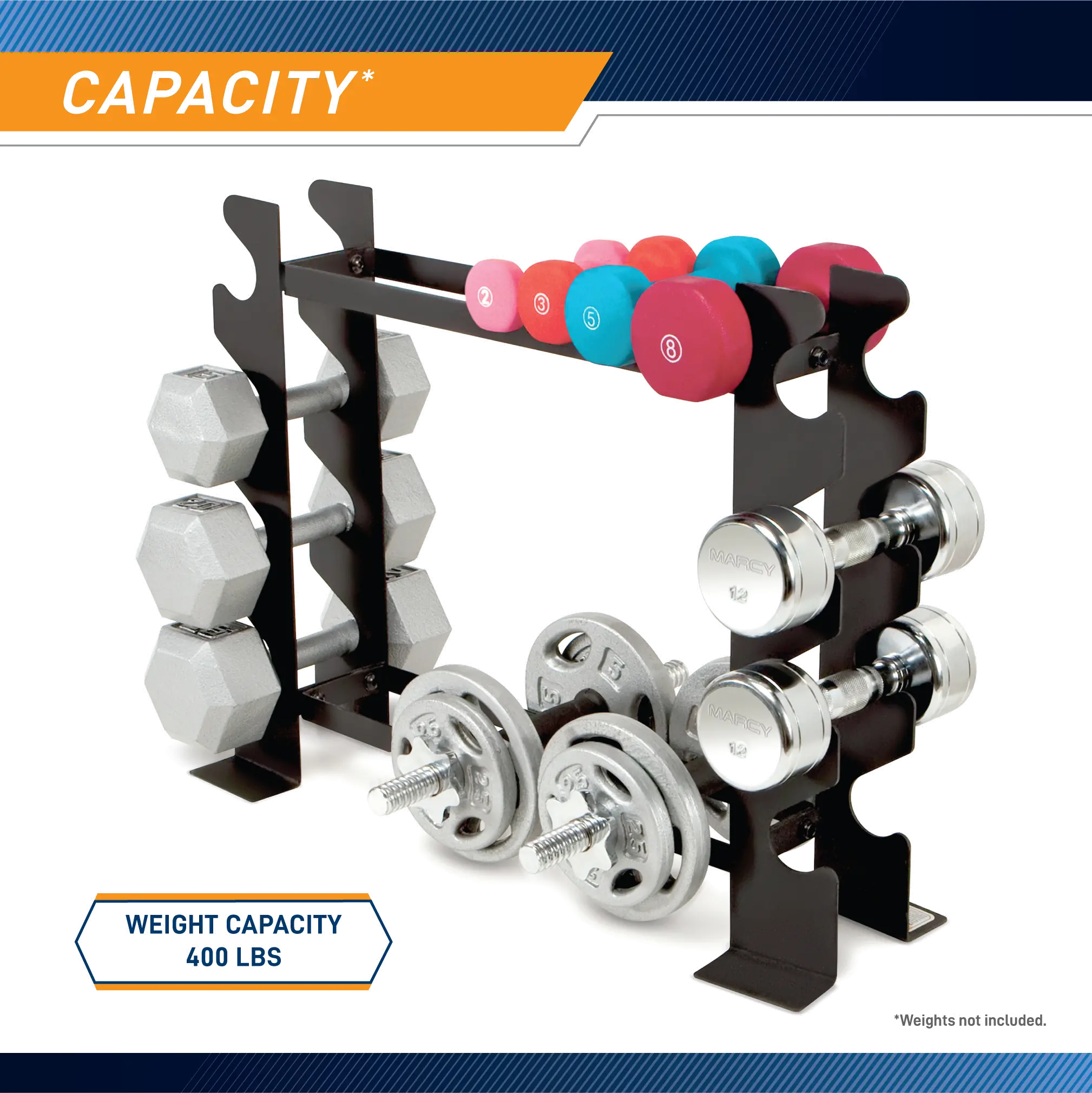 Marcy Compact Black Dumbbell Rack | RC Willey