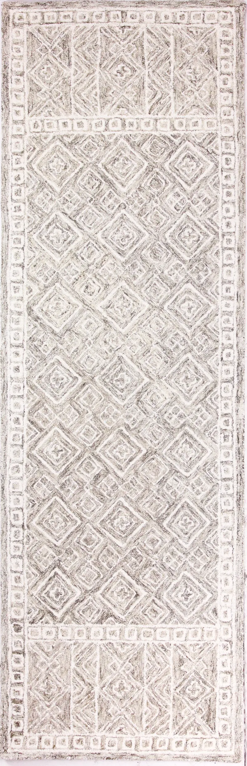 Nevin Taupe Geometric 8 Foot Runner Rug | RC Willey