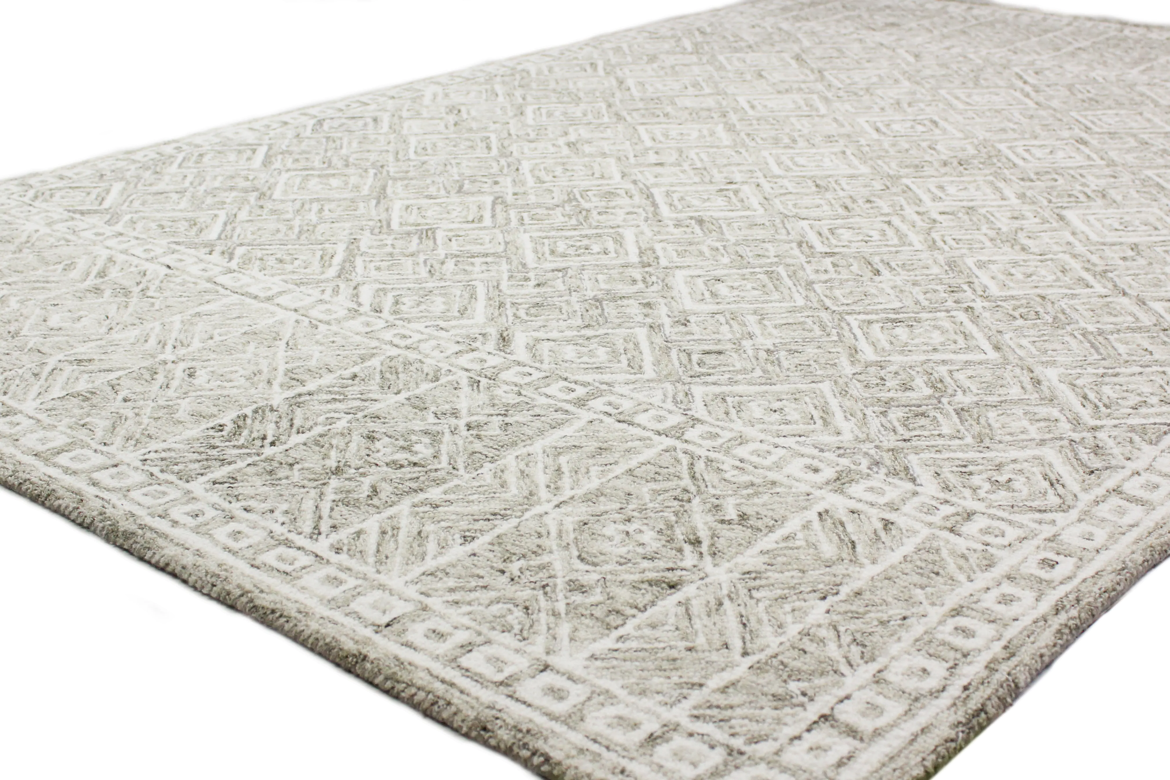 Nevin Taupe Geometric 8 Foot Runner Rug | RC Willey