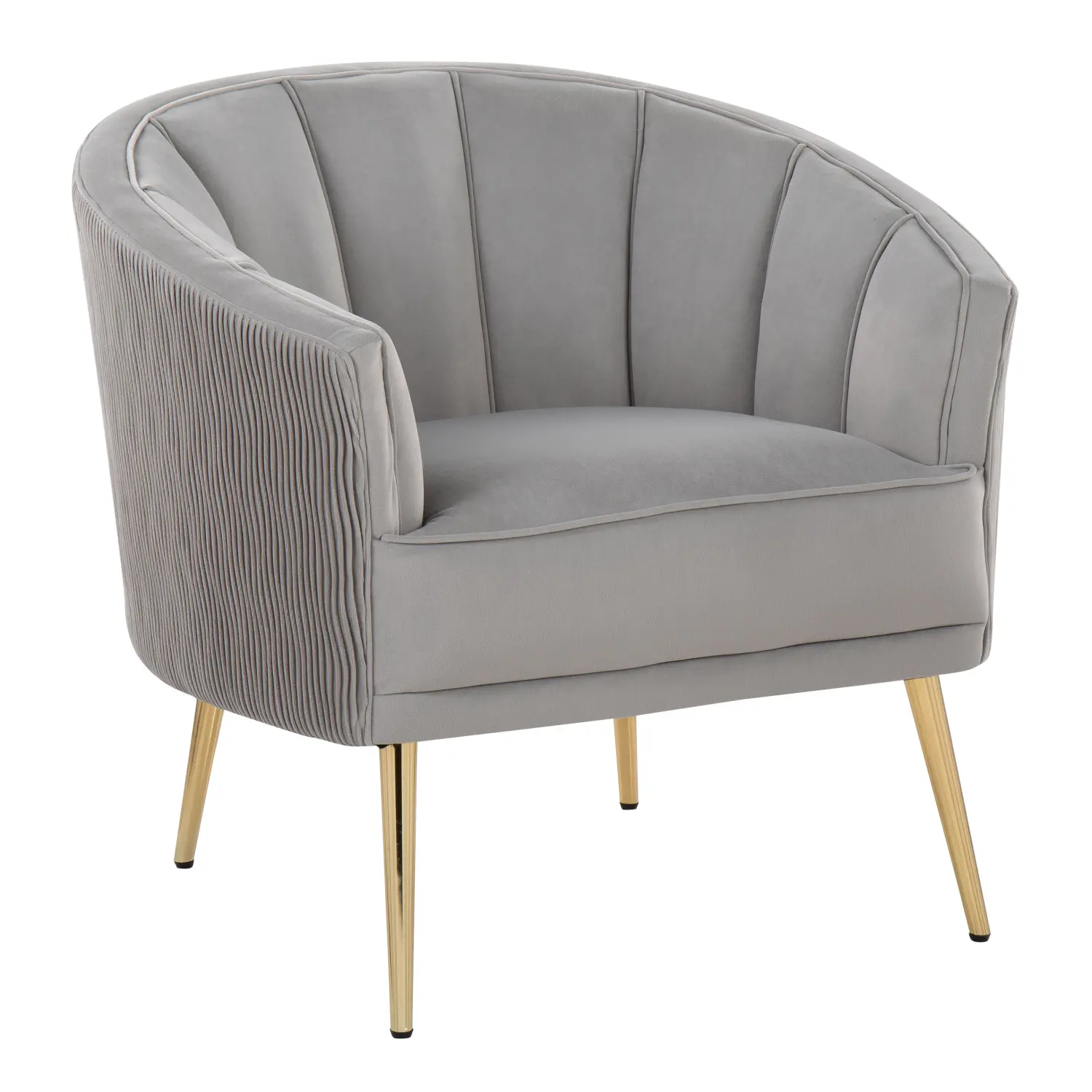 Tania Silver Pleated Waves Glam Accent Chair | RC Willey