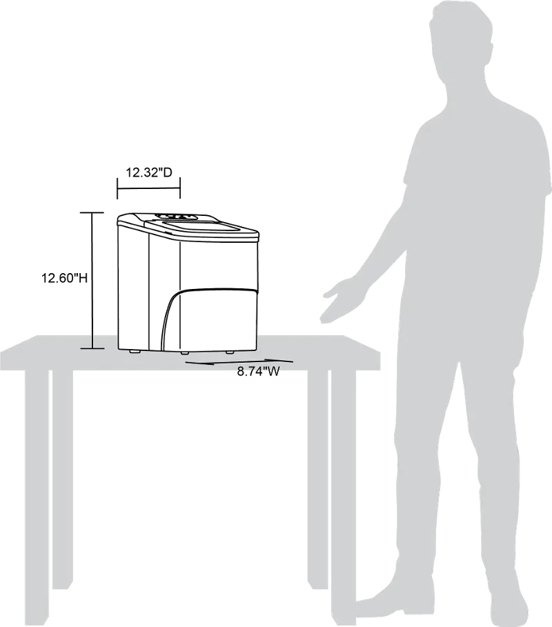 NewAir Matte Silver Countertop Ice Maker | RC Willey