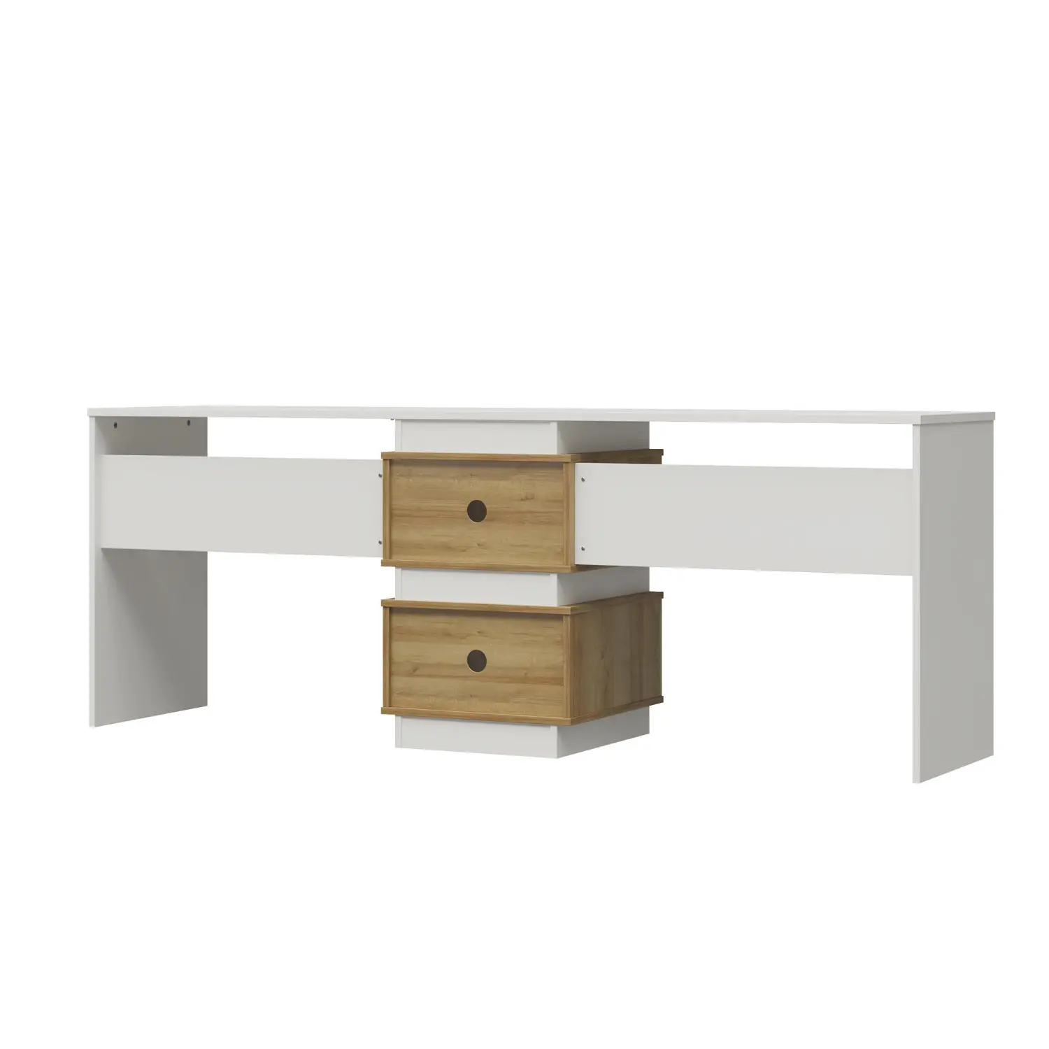 Nelson White & Natural Oak 2 Way Desk | RC Willey