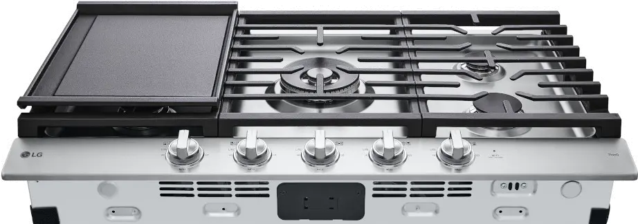 LG 36 Inch Gas Cooktop with Griddle - Stainless Steel | RC Willey