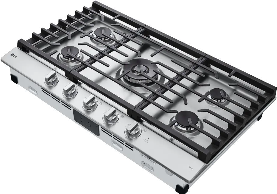 LG 36 Inch Gas Cooktop with Griddle - Stainless Steel | RC Willey