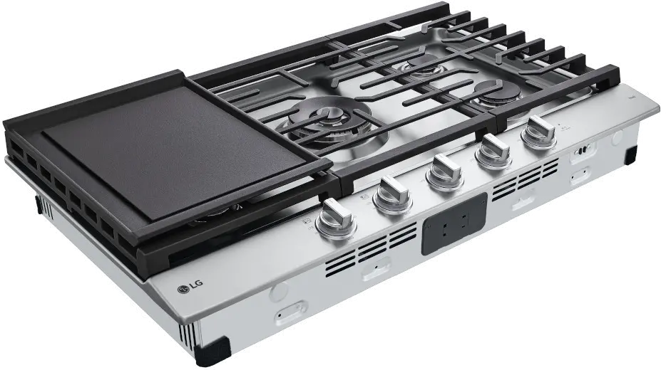 LG 36 Inch Gas Cooktop with Griddle - Stainless Steel | RC Willey