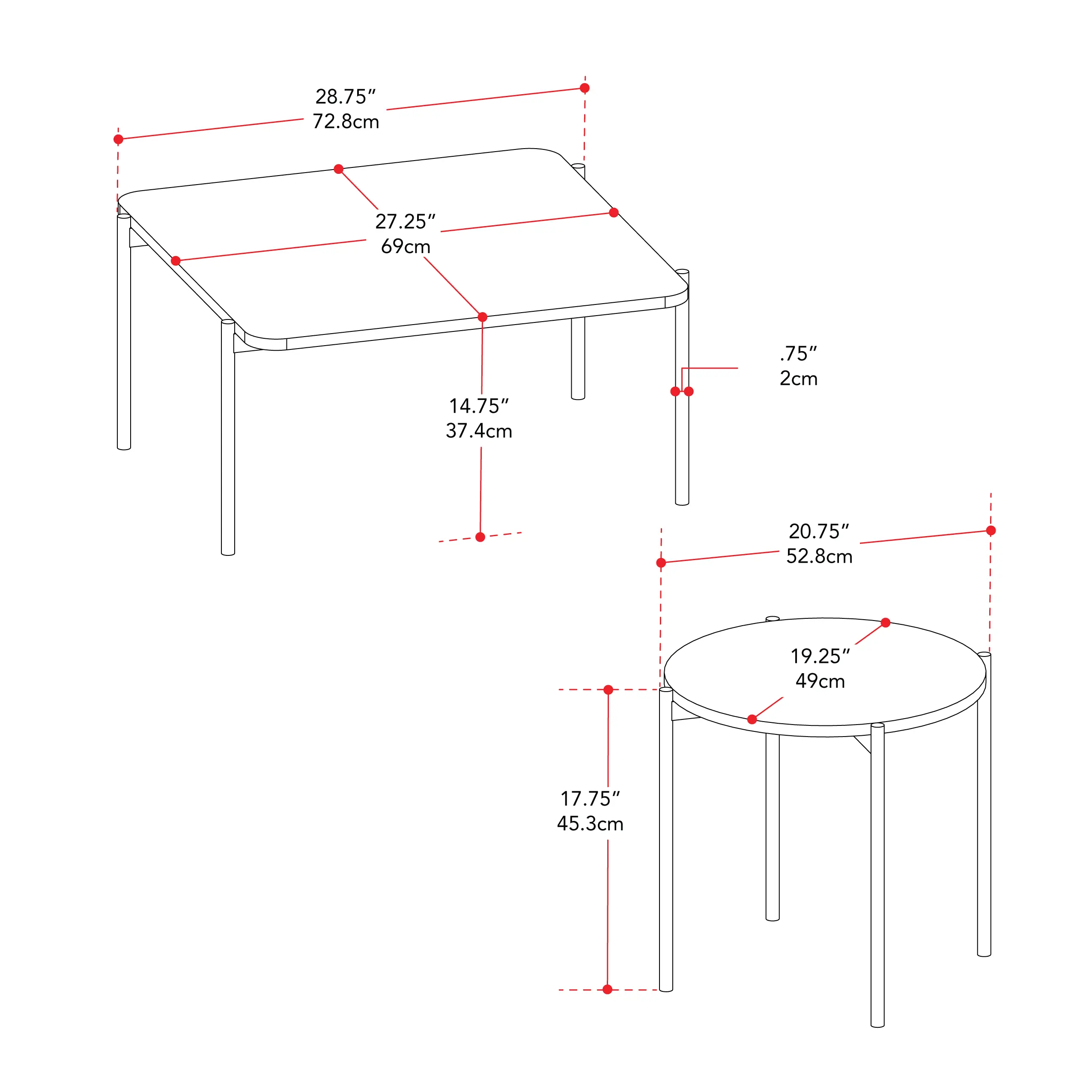 Arlo Black Marble Coffee & End Table 2-Piece Set | RC Willey