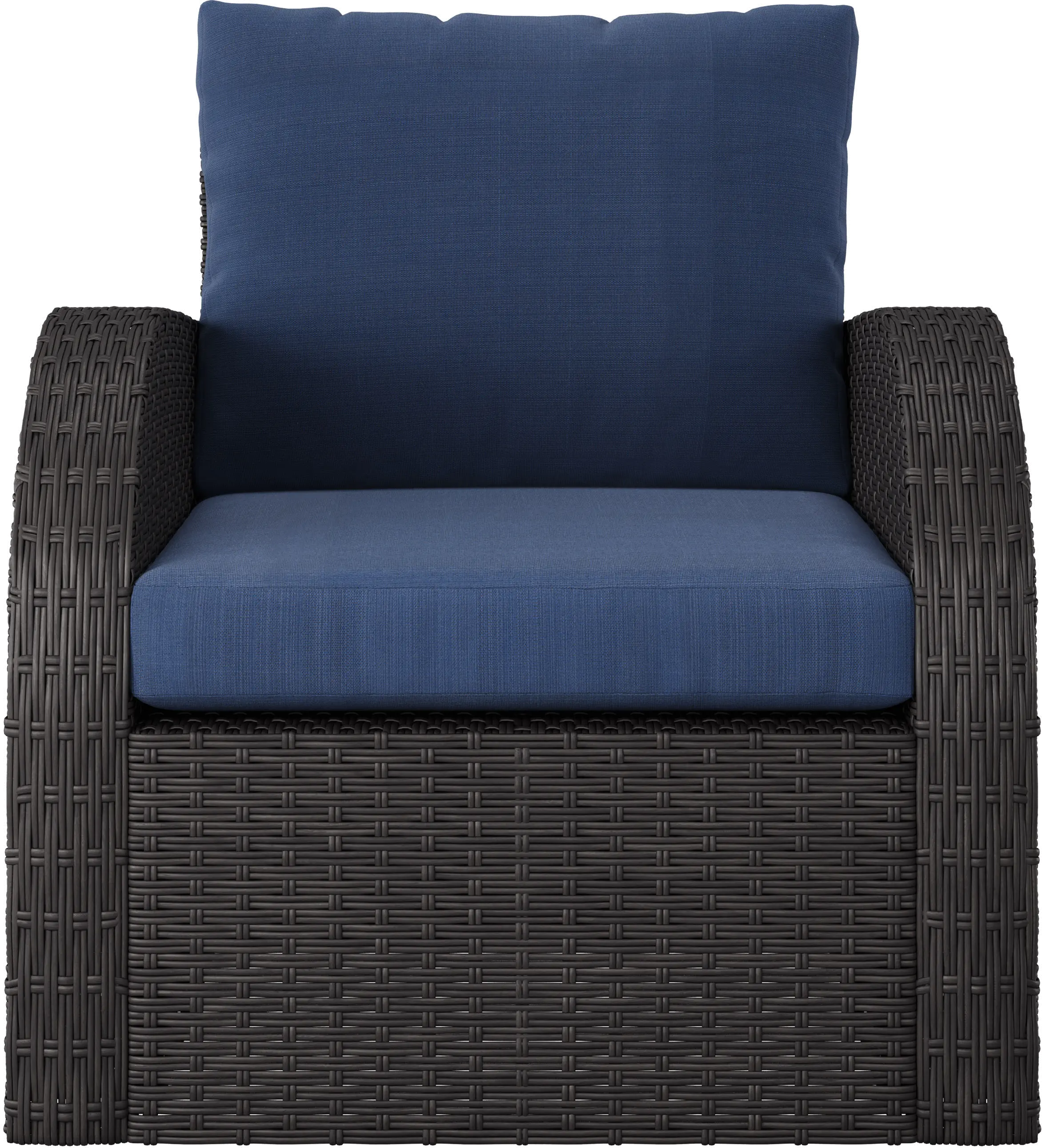 Brisbane Navy Blue Outdoor Wicker Chair | RC Willey