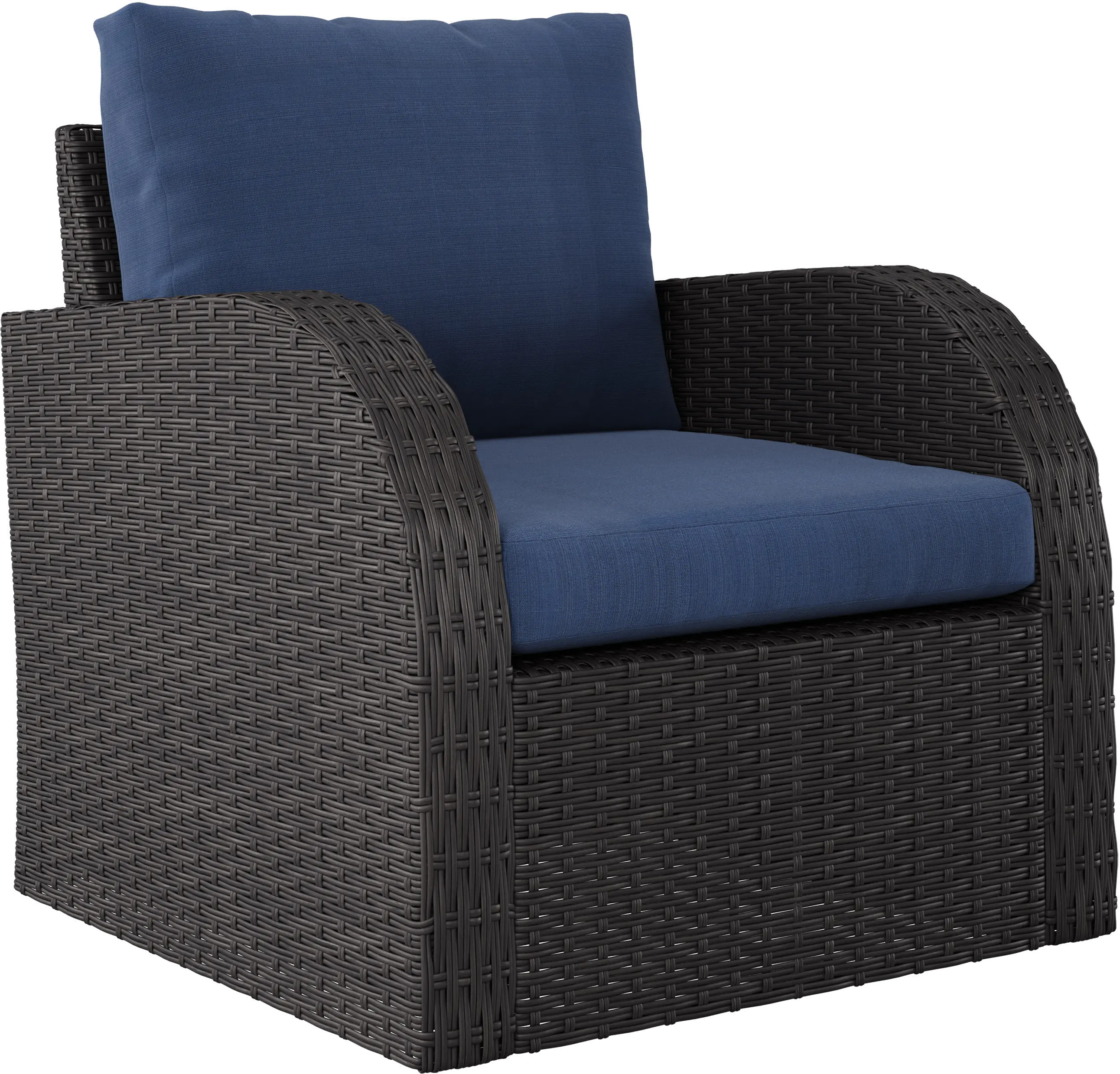 Brisbane Navy Blue Outdoor Wicker Chair | RC Willey