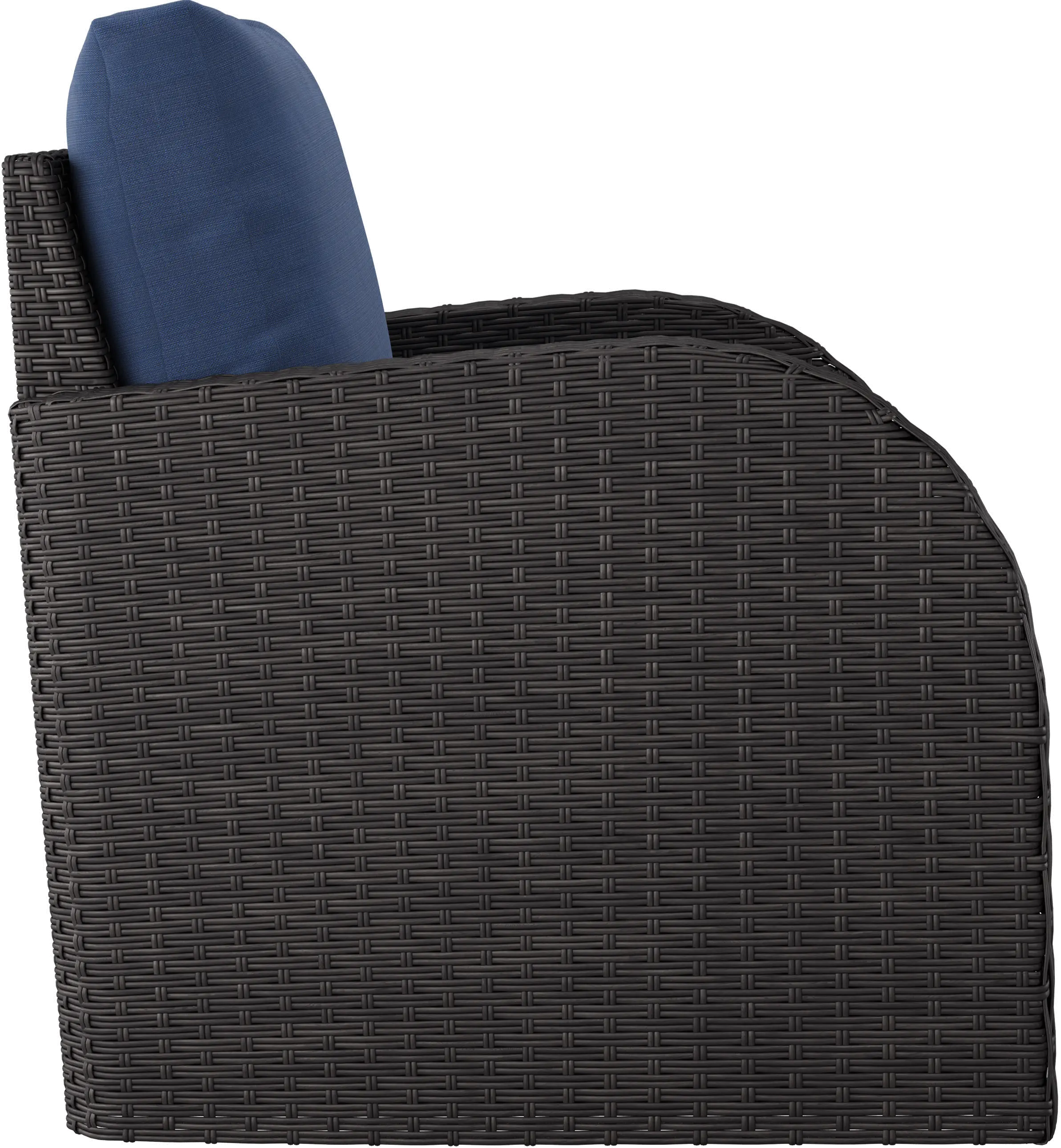 Brisbane Navy Blue Outdoor Wicker Chair | RC Willey