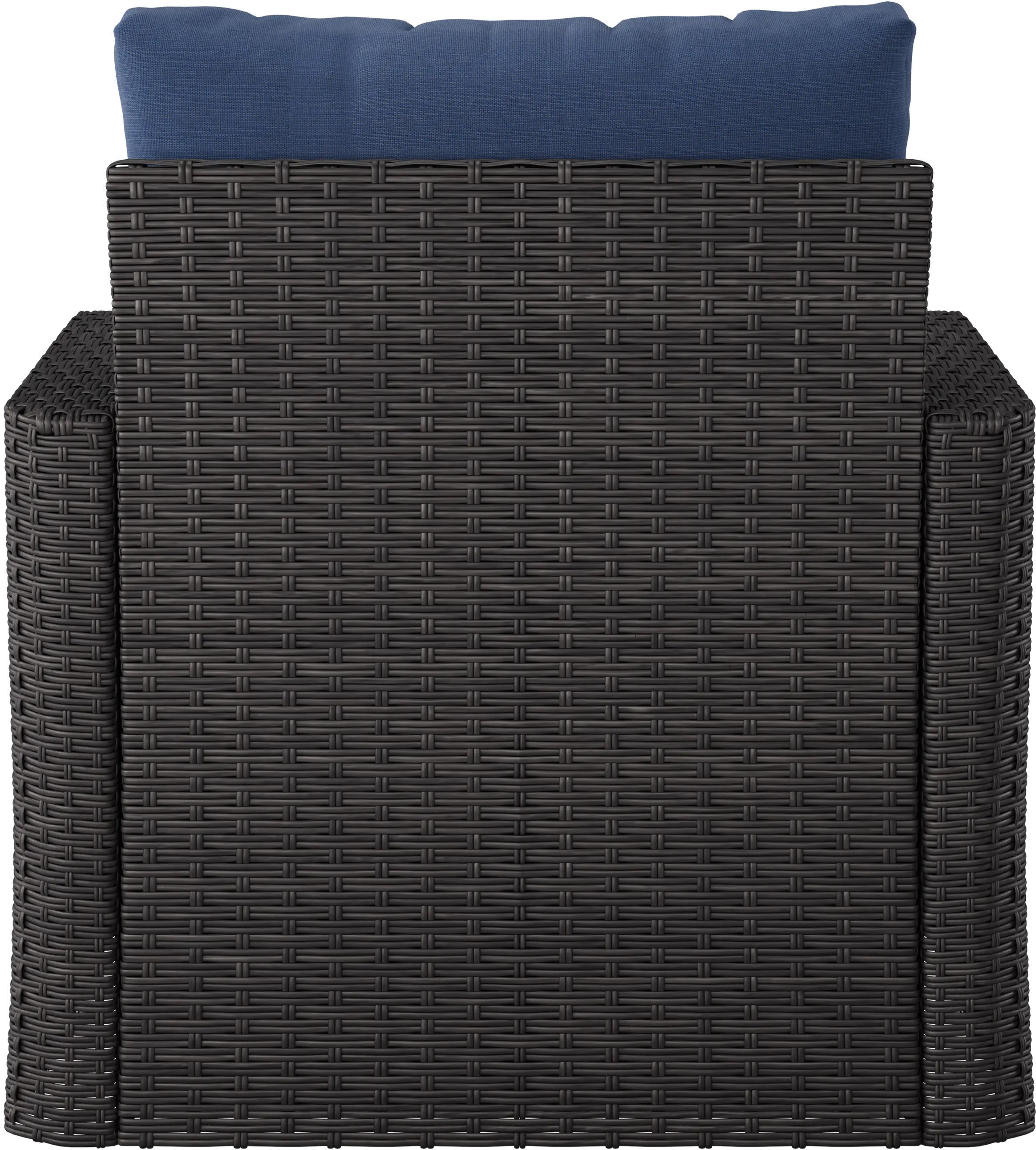 Brisbane Navy Blue Outdoor Wicker Chair | RC Willey