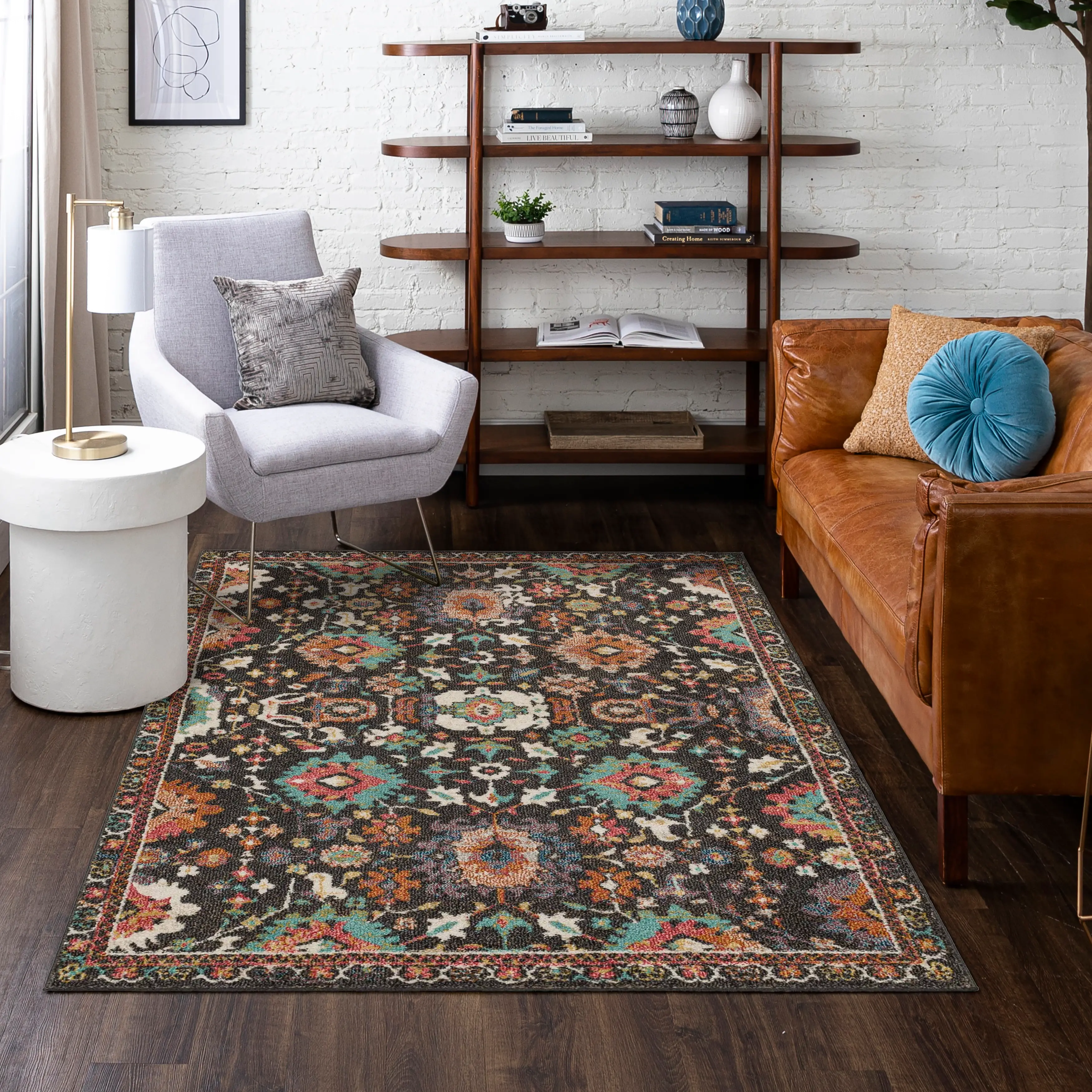 Whimsey 5 x 8 Martin Black Multicolor Area Rug | RC Willey