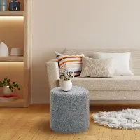 Garret Gray Round Ottoman | RC Willey