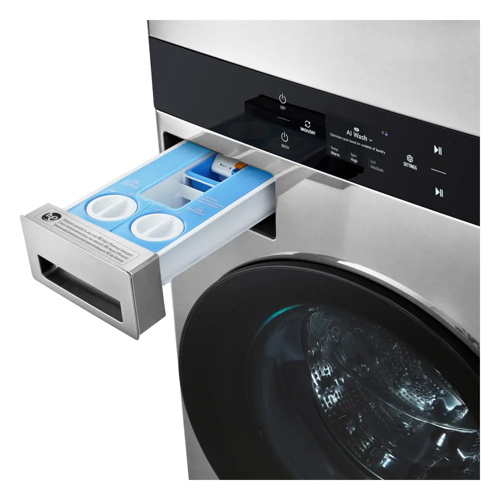 LG Studio Front Load Electric Wash Tower - Noble Steel | RC Willey
