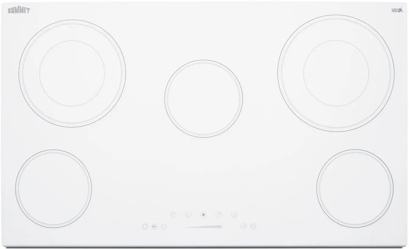 Summit 36" Wide 208-240V 5-Burner Electric Cooktop - White | RC Willey