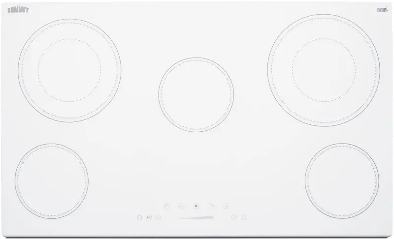 Summit 36" Wide 208-240V 5-Burner Electric Cooktop - White | RC Willey