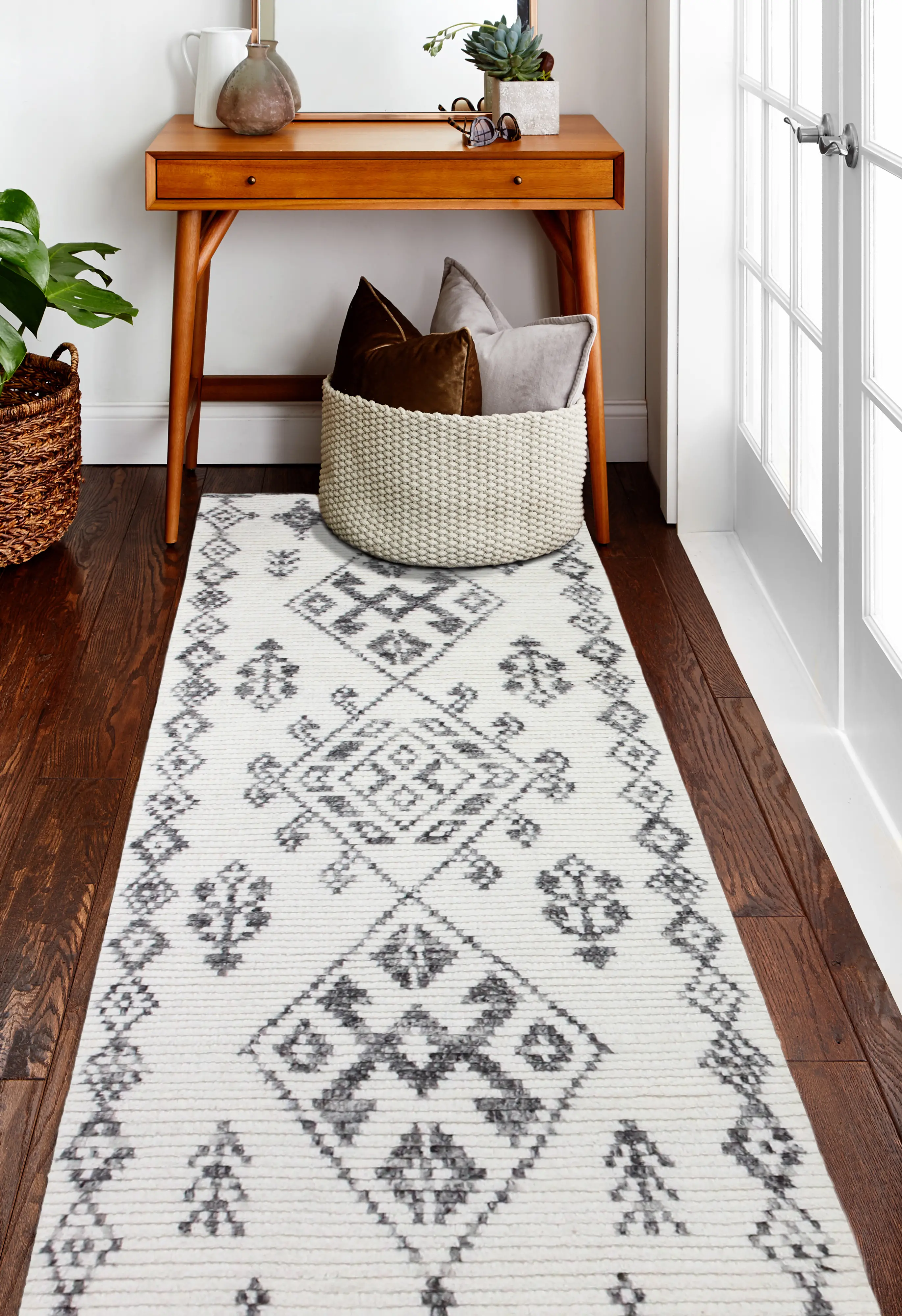 Marrakesh July Wool Hand Knotted Ivory Runner Rug | RC Willey